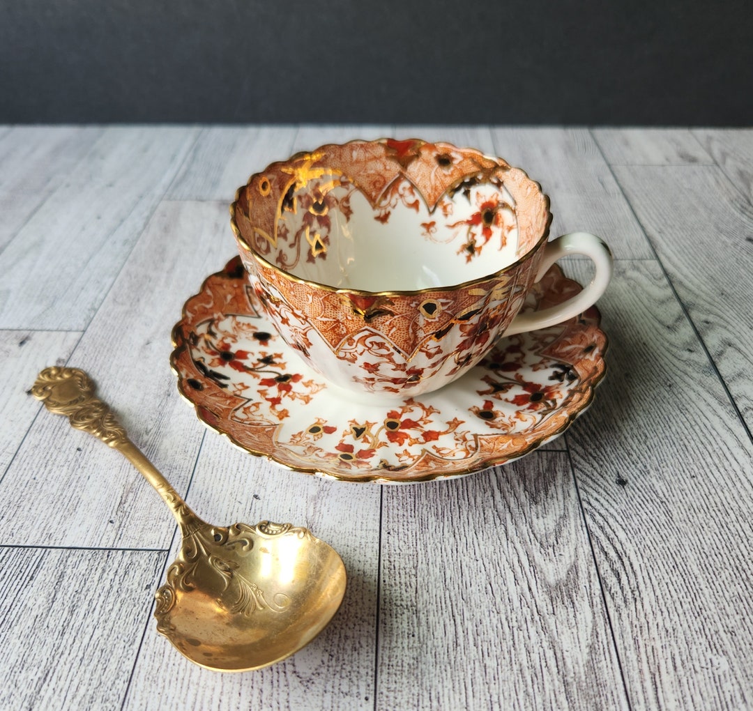 Radfords Fenton Imari Gold Victoria Pattern Cup & Saucer Scalloped Edge ...