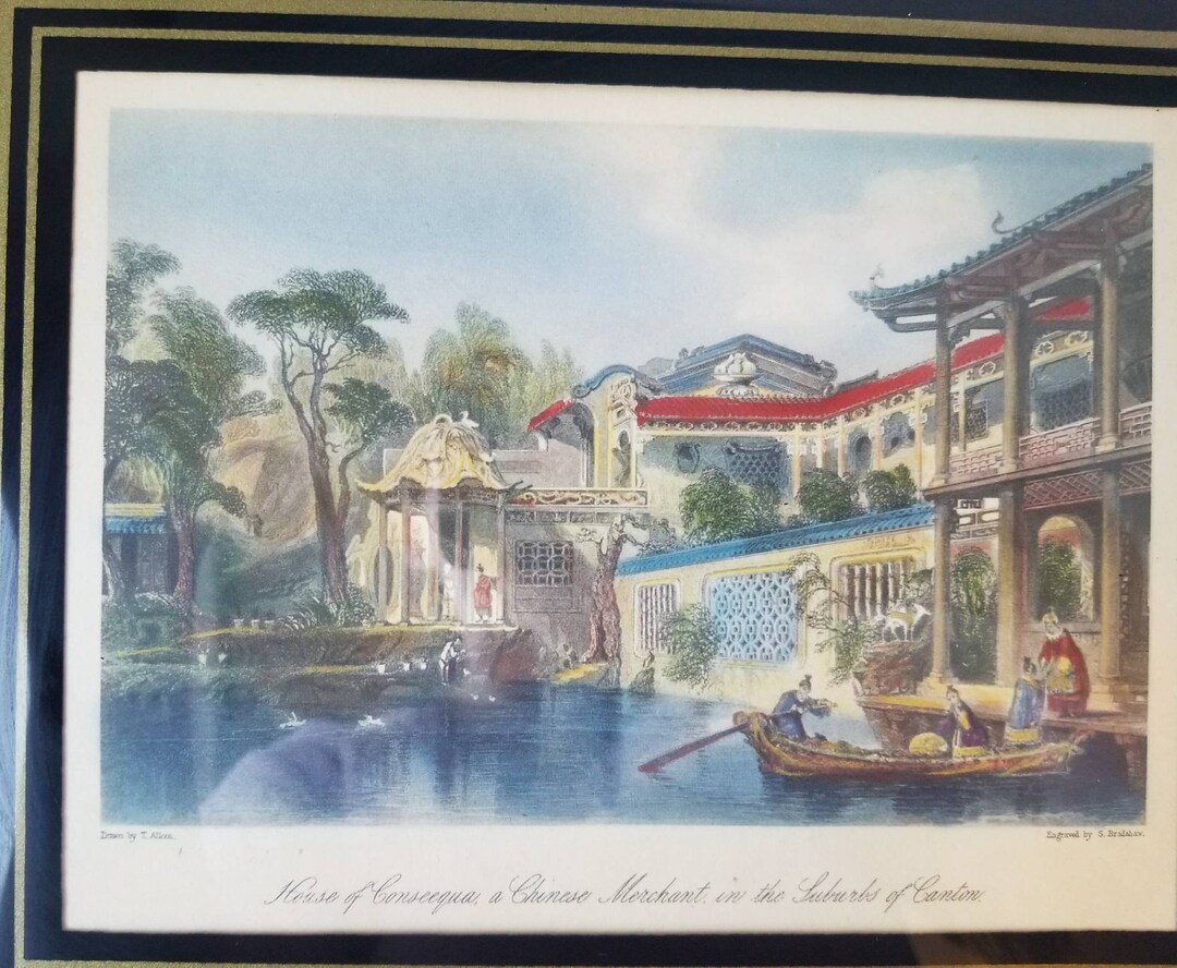 Framed Hand-colored Engraving Set house of - Etsy