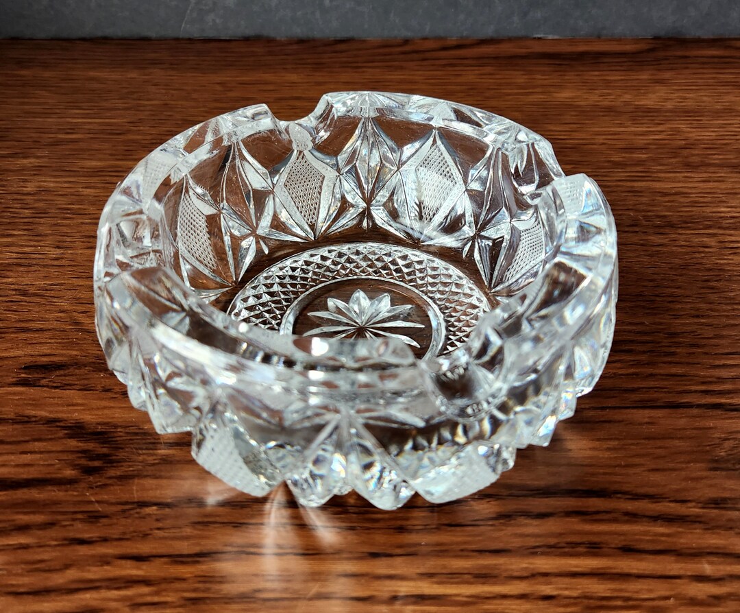 Vintage Imperlux Etch Crosshatch Diamond Point Clear Crystal Glass 4 ...