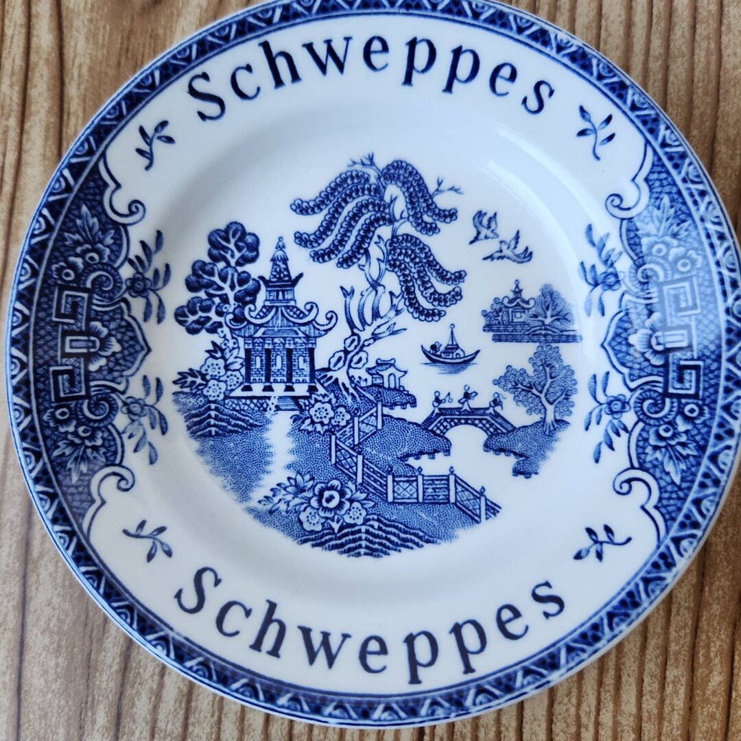 Enoch Wedgwood Blue Willow Schweppes Butter Pat/mint Dish/trinket Dish ...