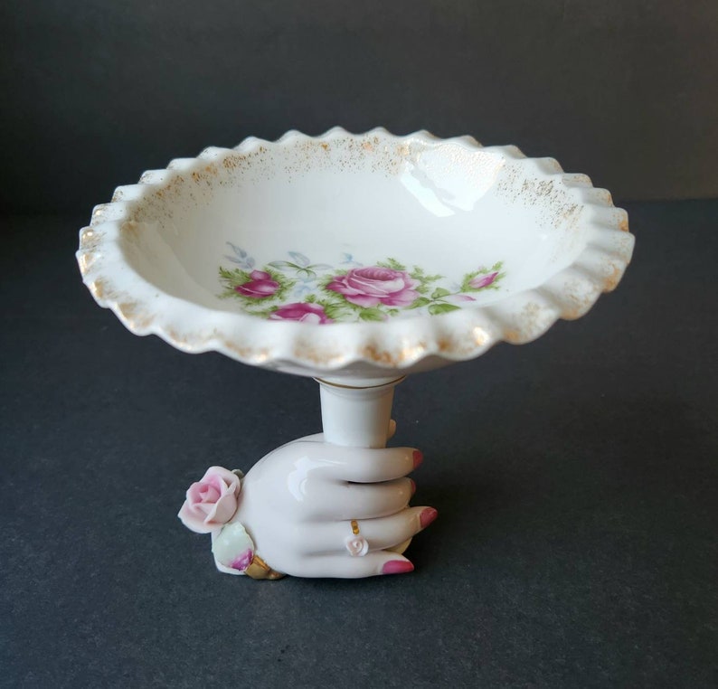 Lefton China Hand Holding Compote Candy Dish Mid-century - Etsy