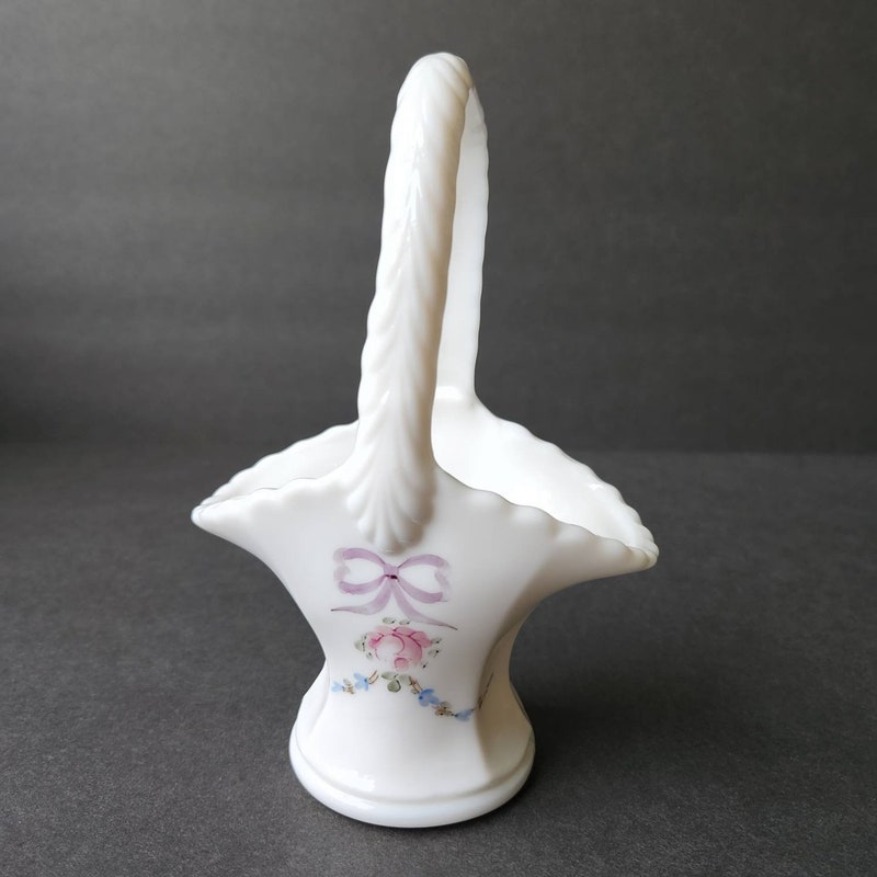Milk Glass Basket - Etsy