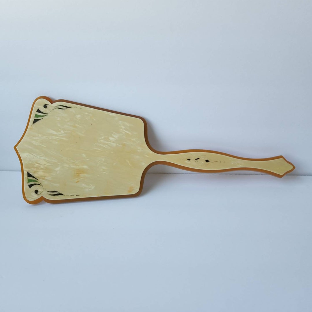 1920s-30s Art Deco Celluloid Bakelite Vanity Hand Mirror - Etsy