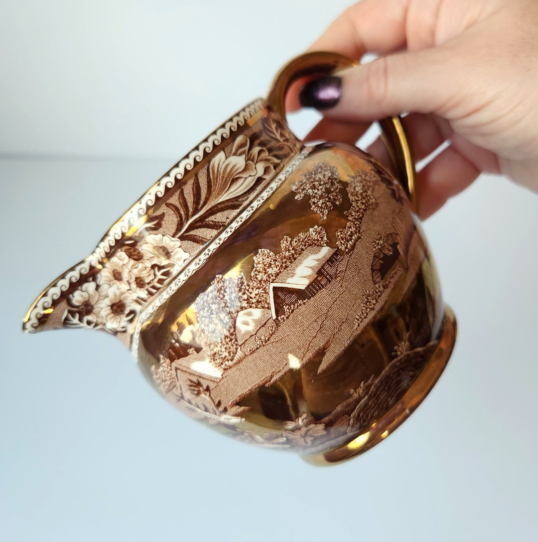Wedgwood England China Brown Gold Fallow Deer Cream Pitcher - Etsy