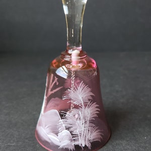 Mary Gregory Style Cranberry Glass Bell - Etsy