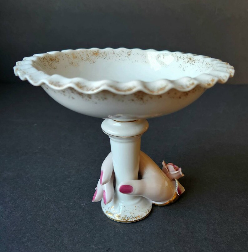 Lefton China Hand Holding Compote Candy Dish Mid-century - Etsy