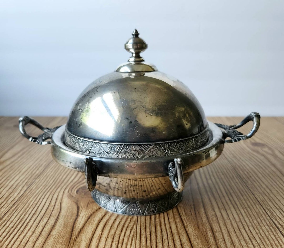 Victorian Antique Silver-plated Covered Butter Dish Ornate - Etsy