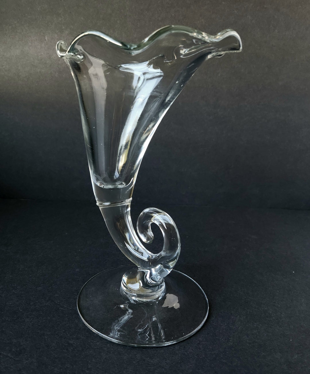 Cambridge Crystal Cornucopia Vase Pristine Pattern Stem - Etsy