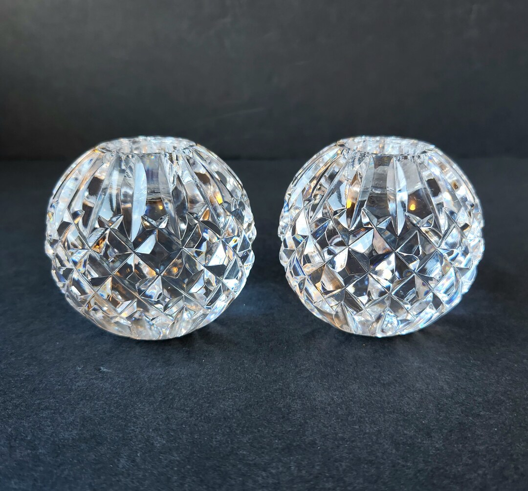 Waterford Crystal Alana Ball Globe Candlestick Holders pair - Etsy UK