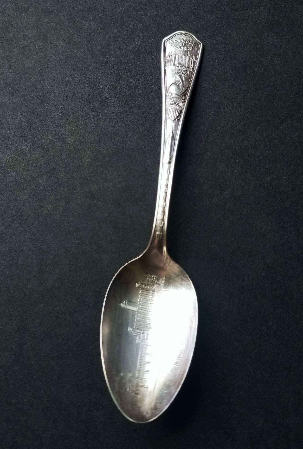 1933 Chicago Worlds Fair Hall of Science Oneida Souvenir Spoon - Etsy