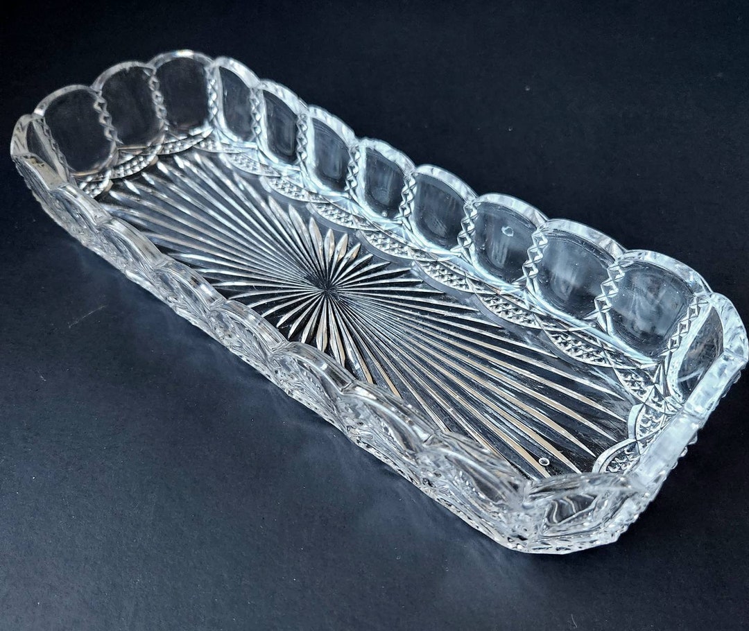 Antique EAPG Crescent Pattern National Glass Co. Celery Tray - Etsy