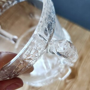 EAPG Antique Pressed Glass Handled Cup Spooner Basketweave Vines Band ...