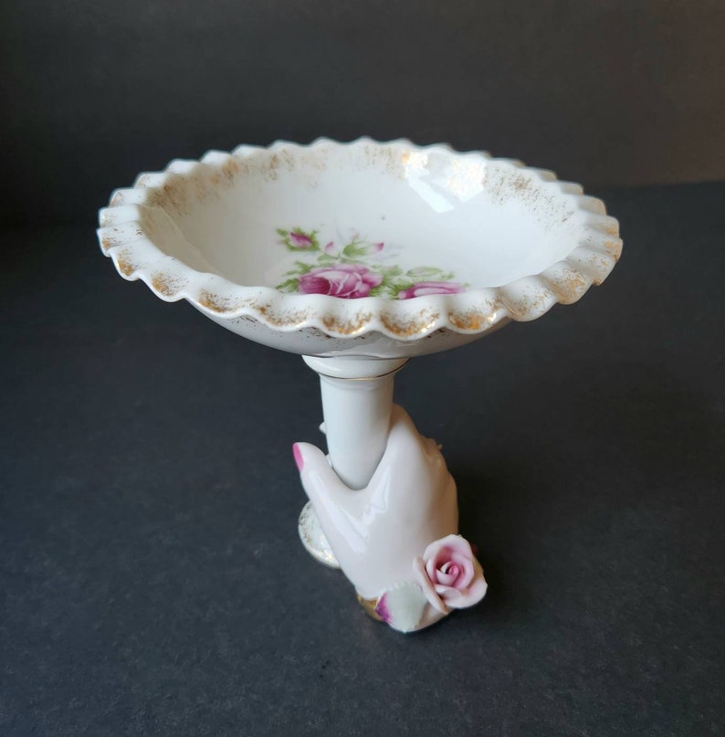 Lefton China Hand Holding Compote Candy Dish Mid-century - Etsy