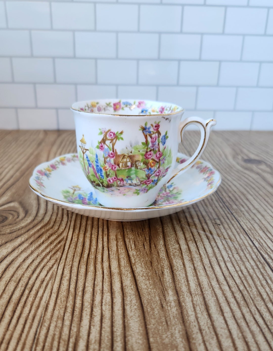 Bell Bone China ROSE COTTAGE Tea Cup and Saucer - Etsy