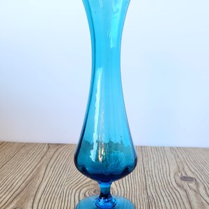 Empoli? Peacock Blue Glass Vase - Etsy