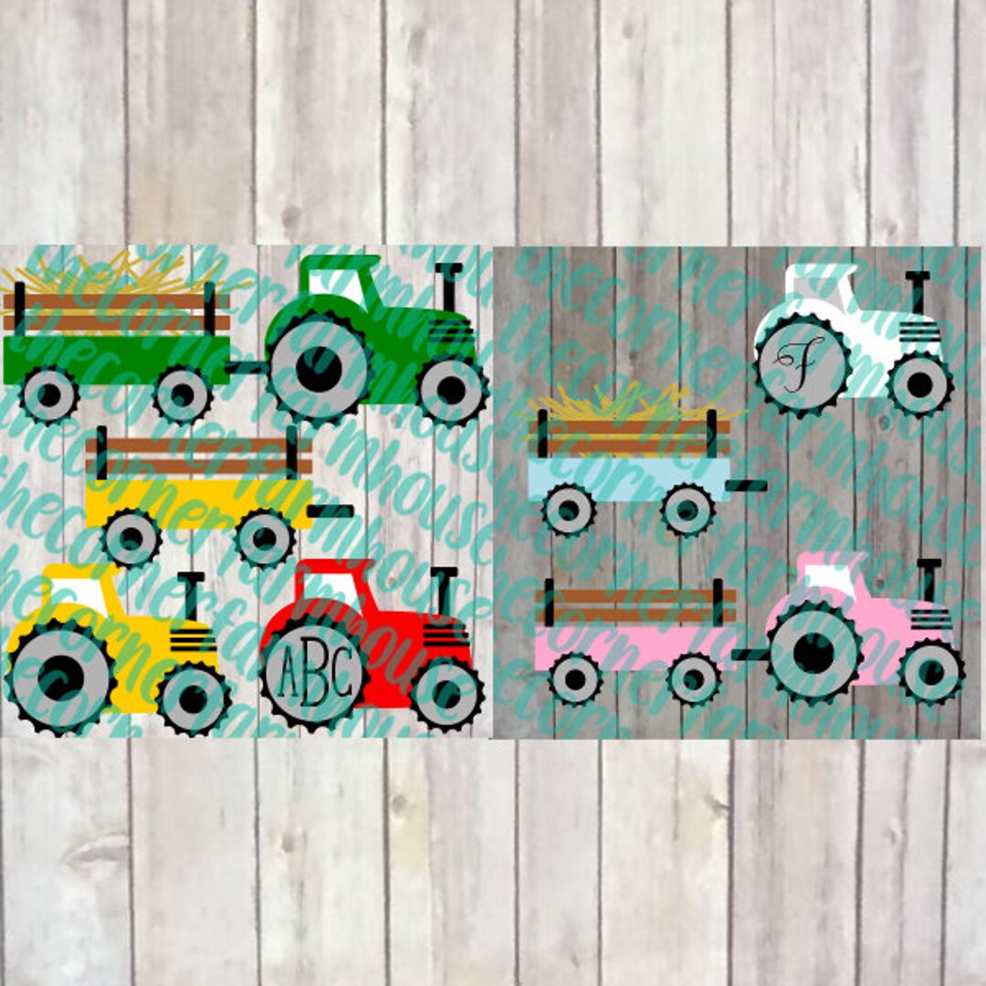 Tractor Clip Art Cut File Primary and Pastel PNG With SVG and - Etsy