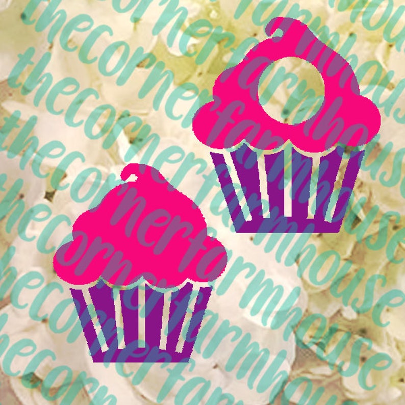 Cupcake Monogram SVG PNG DXF Cut File - Etsy