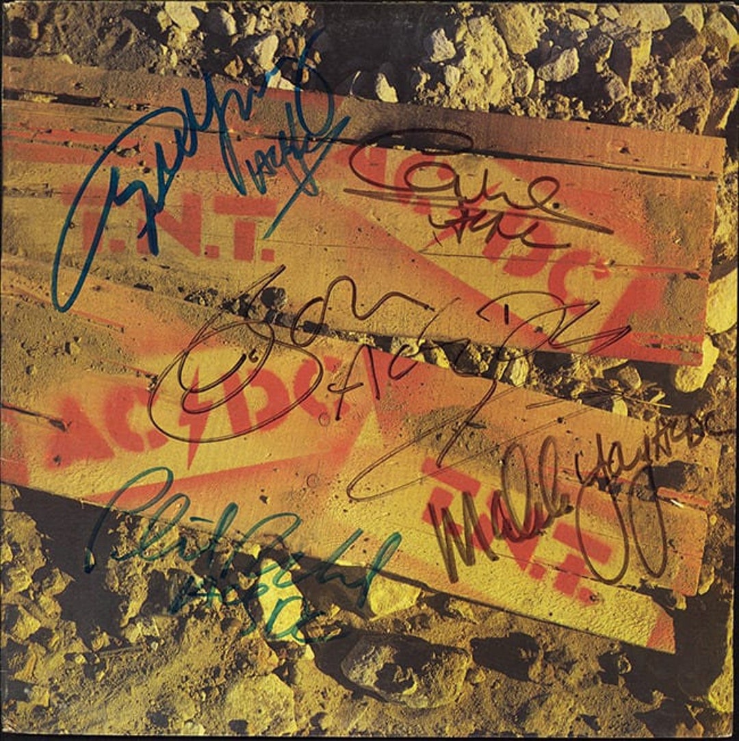 SHADOWBOX INCLUDED Acdc Autographed Album Cover Replica, 8.75 X 8.75 ...