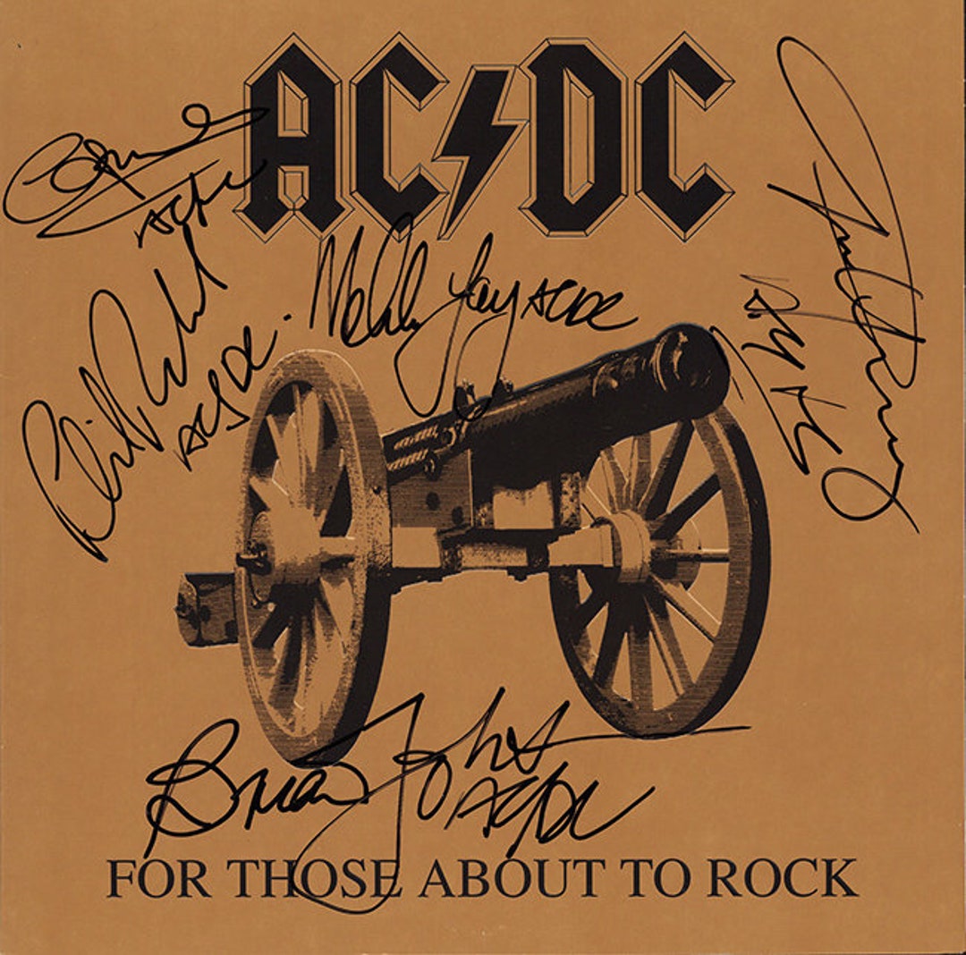 SHADOWBOX INCLUDED Acdc Autographed Album Cover Replica, 8.75 X 8.75 ...