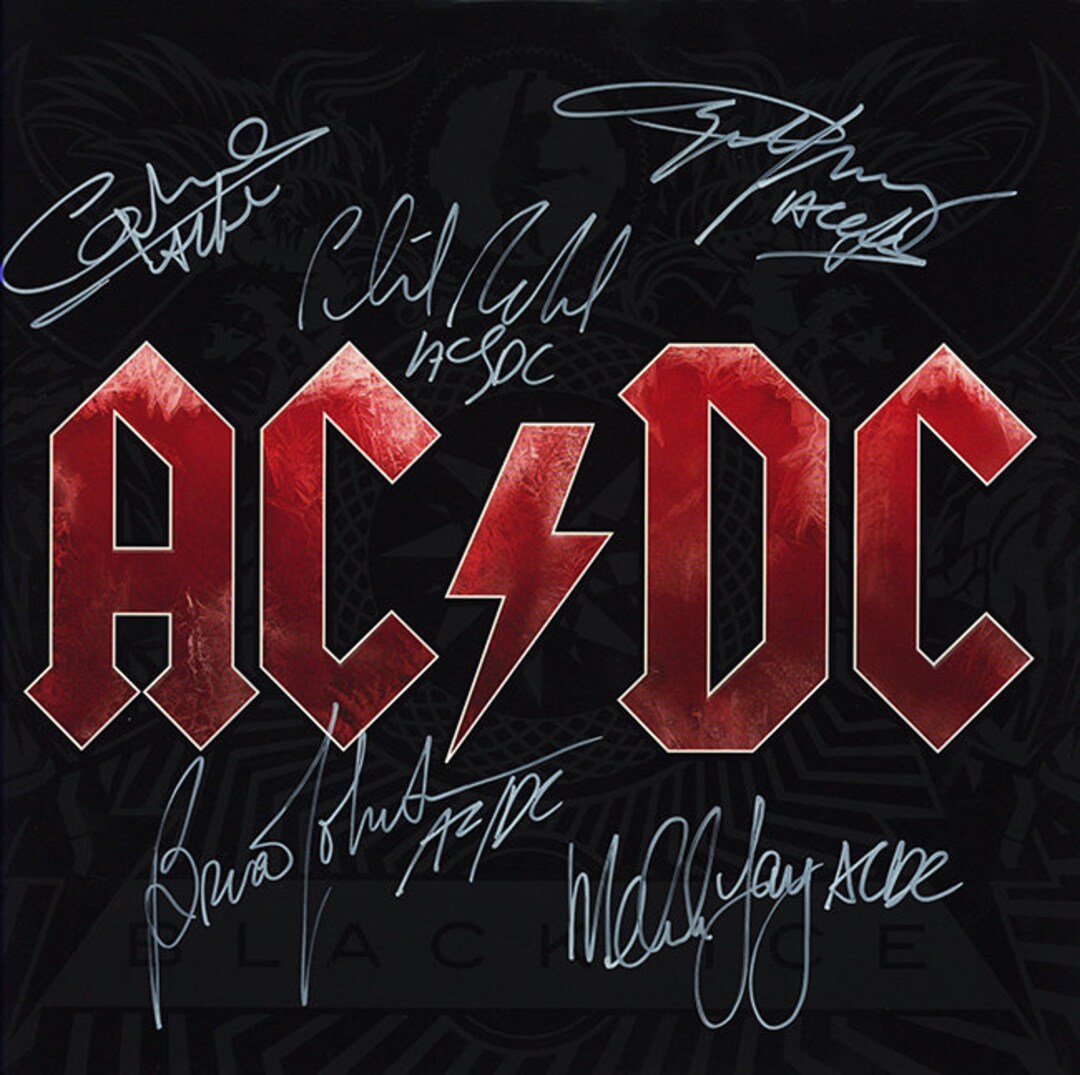 SHADOWBOX INCLUDED Acdc Autographed Album Cover Replica, 8.75 X 8.75 ...