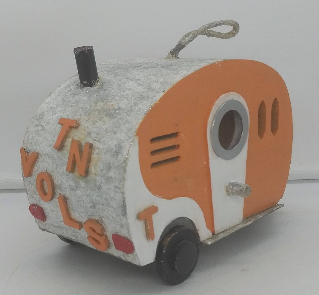 Tennessee Camper Birdhouse Trailer/rvorange/white/silver Metallicgarden ...