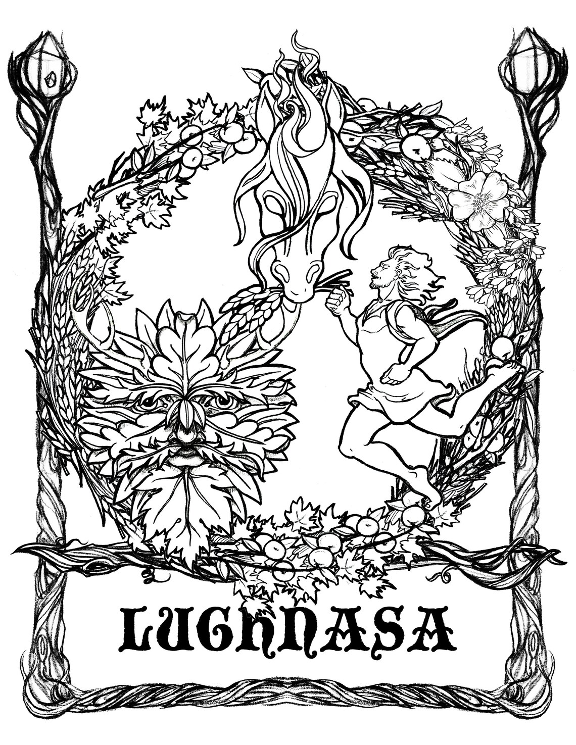 Pagan Beltane Coloring Book, Nature Druid Inspired Illustrations for ...