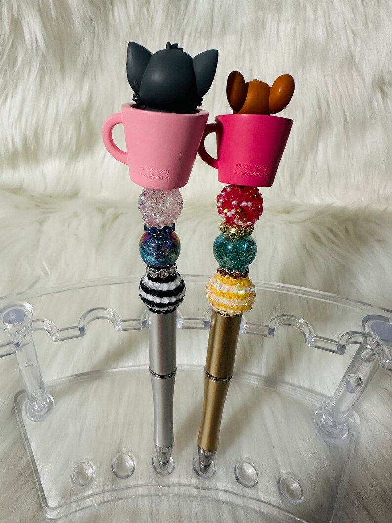 Tom and Jerry Pens, Beaded Pen Topped With Cartoon Characters, Pen Sets ...
