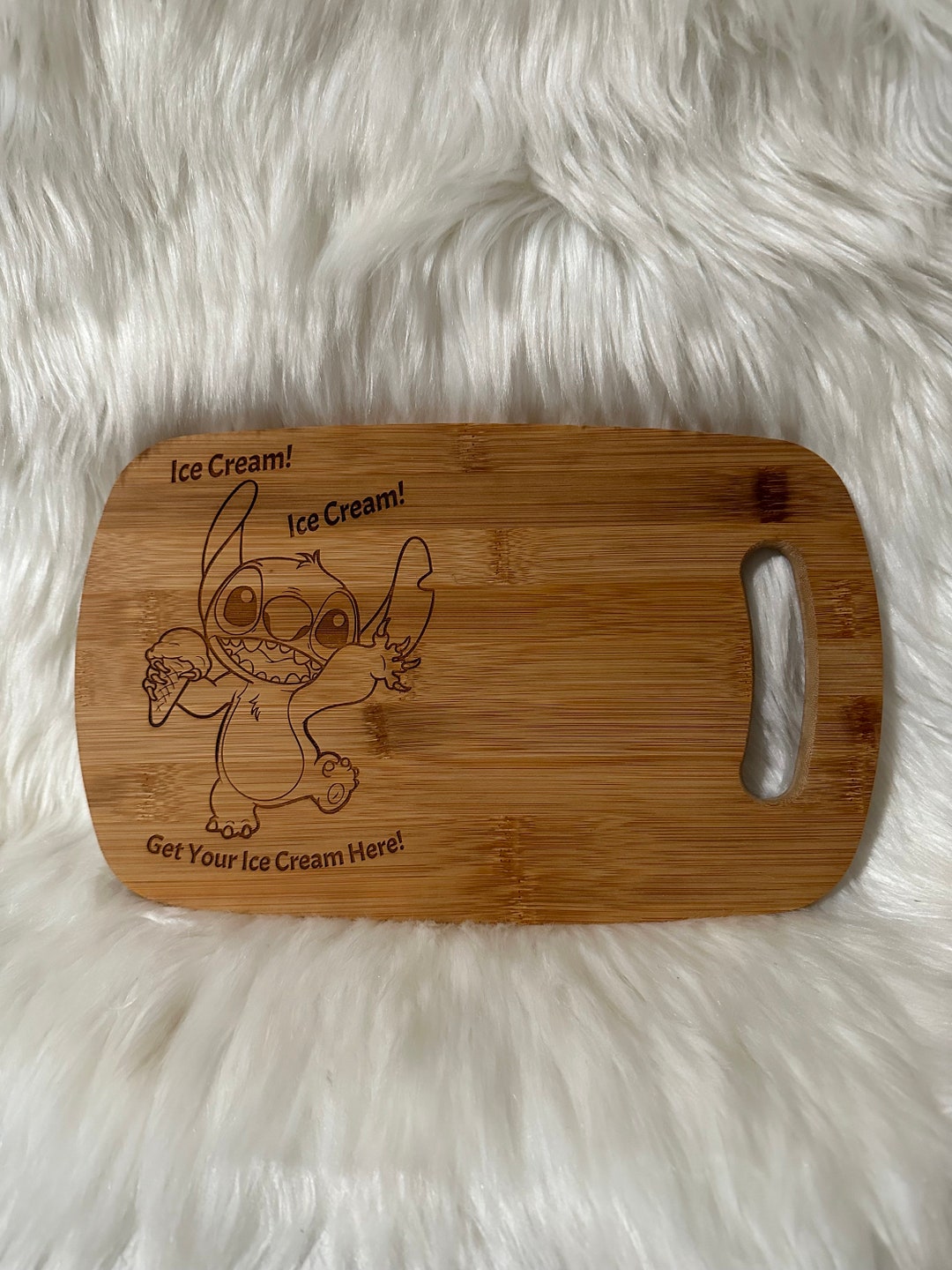 Blue Alien Stitch Cutting Board, Ice Cream Alien, Cutting Board,bamboo ...