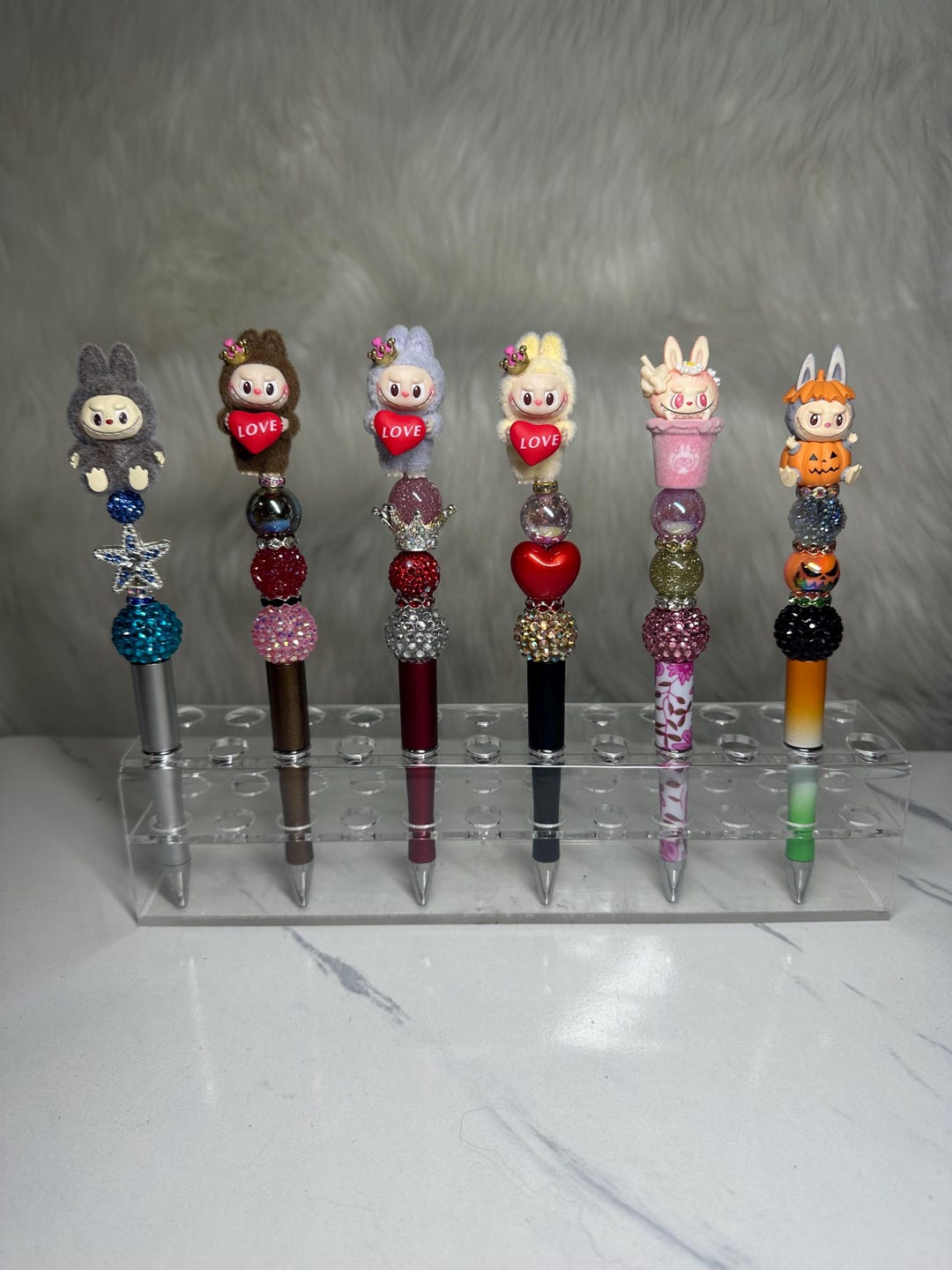 Labubu Pens, Beaded Pen Topped With Characters, Pen Sets, Couple Pens ...
