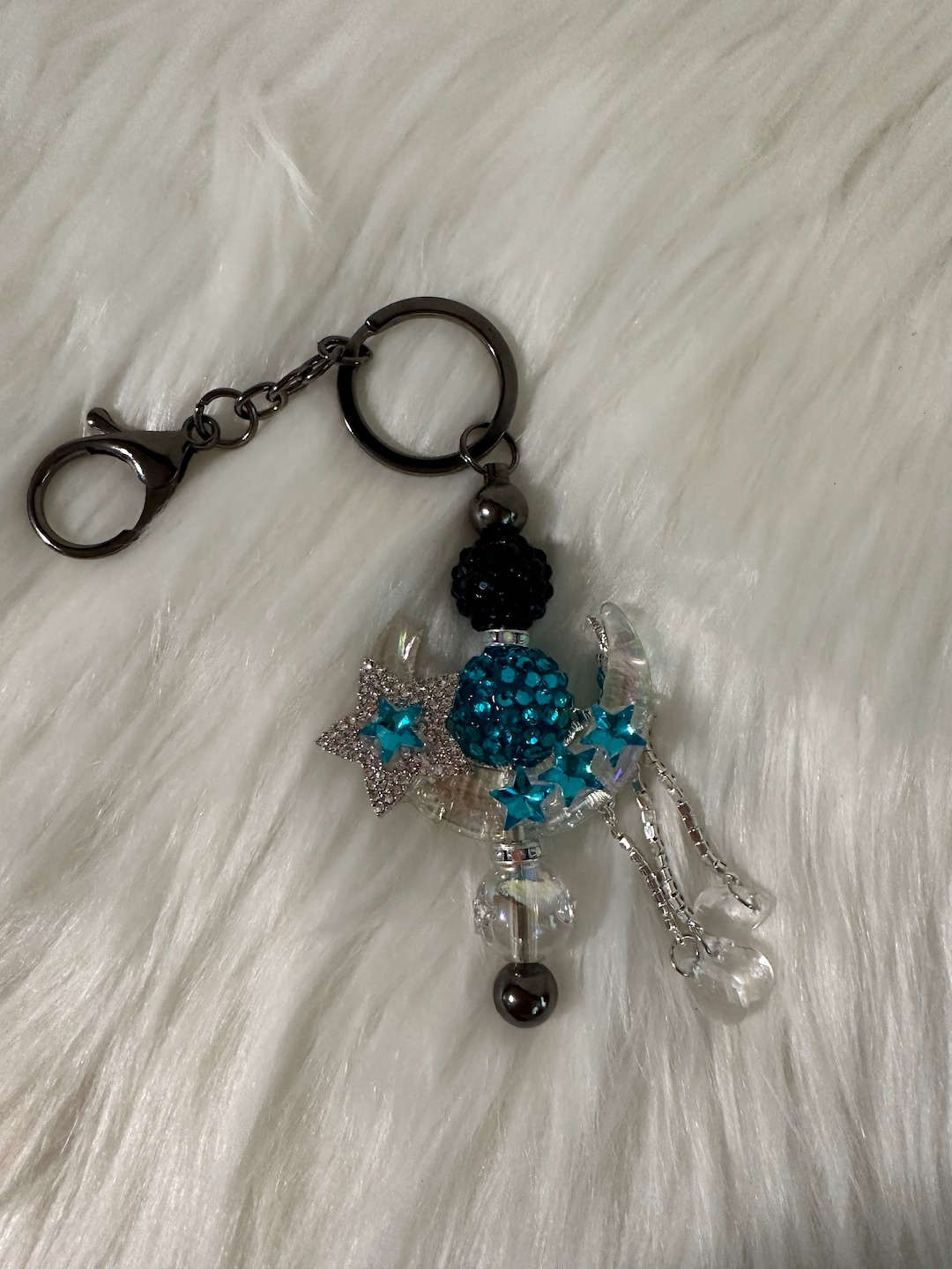 Moon Luxury Bead Bag Charm, Luxury Keychain, Bag Charm, Keychains ...