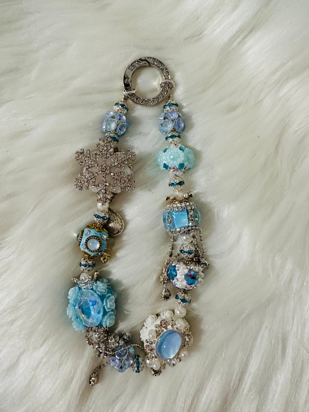 Fancy Long Keychain, Luxury Bead Bag Charm, Luxury Keychain, Bag Charm ...