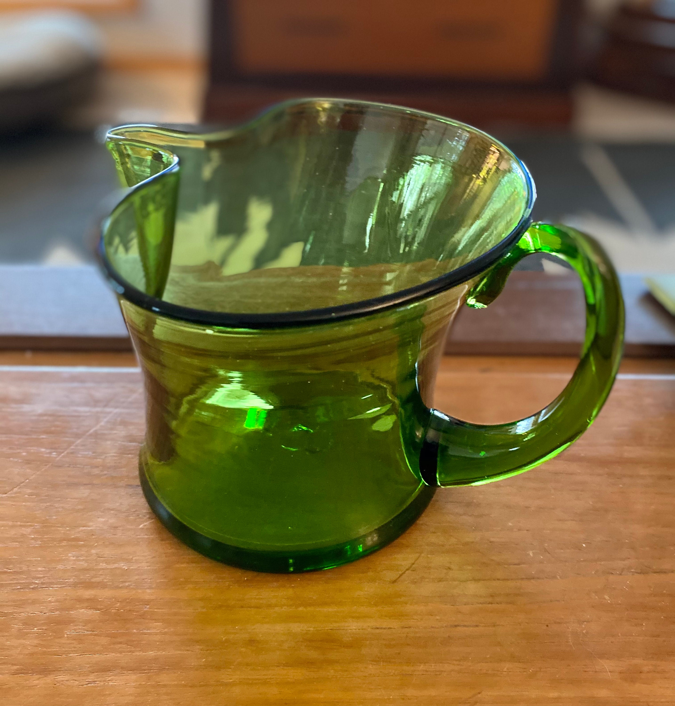 Mid Century Modern Green Pitcher With Pinched Spout. Hand - Etsy