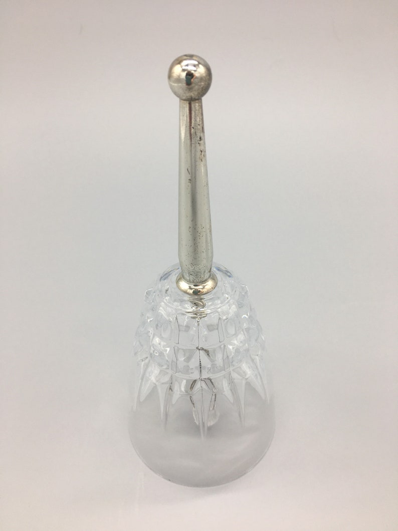French Crystal Cut Glass Bells With Silver Plated Handle Bells. Vintage ...