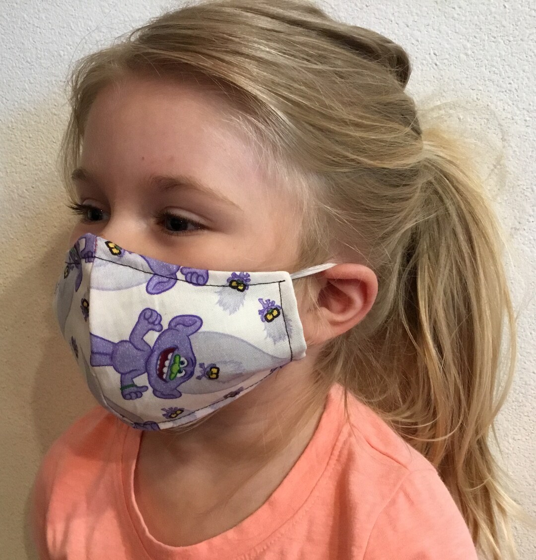 Trolls Guy and Tiny 3-layer Handmade Face Mask : Baby Toddler Child ...