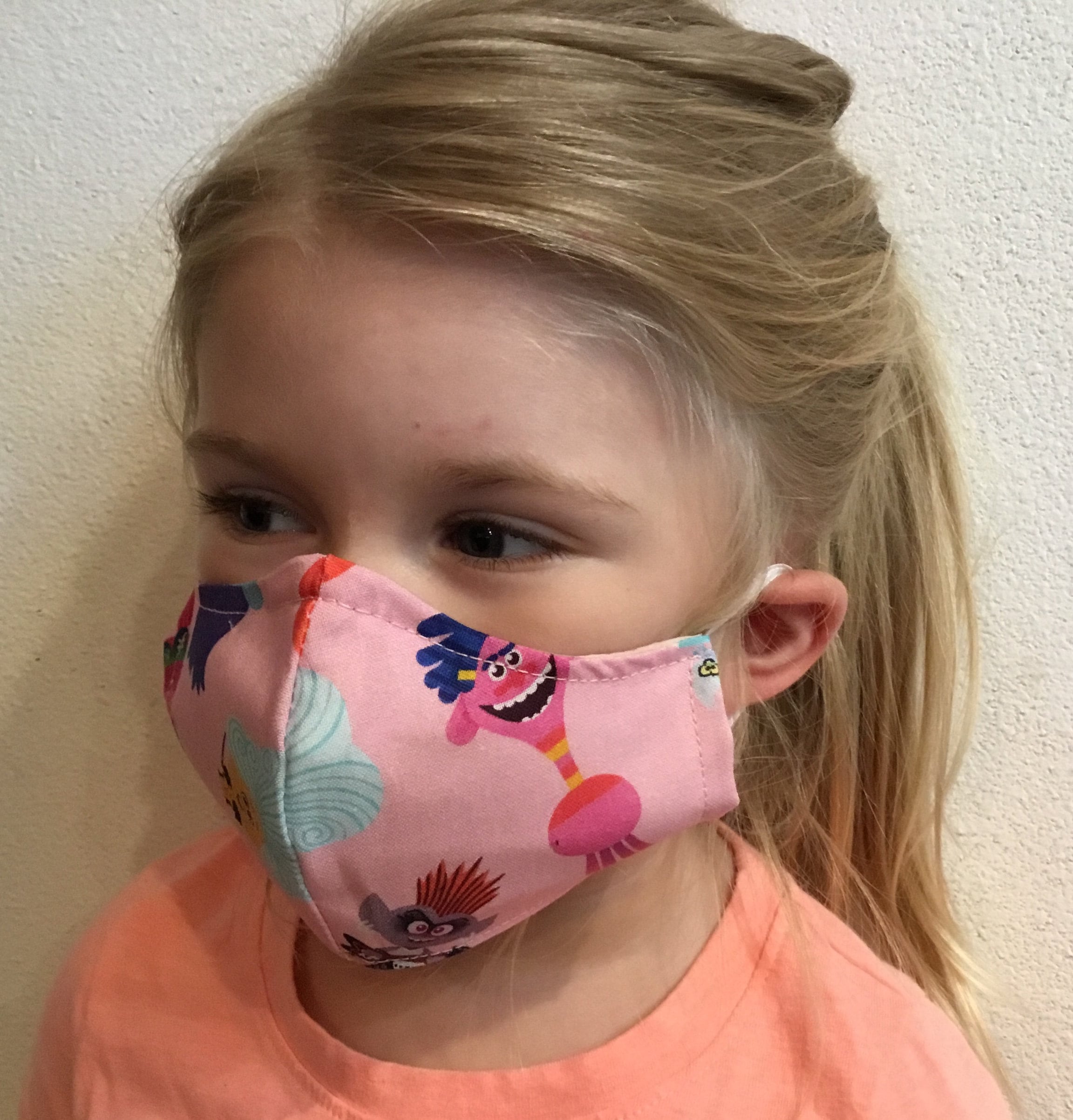 Trolls 3 Layer Face Mask Reusable & Washable: Baby Toddler Child Kids ...