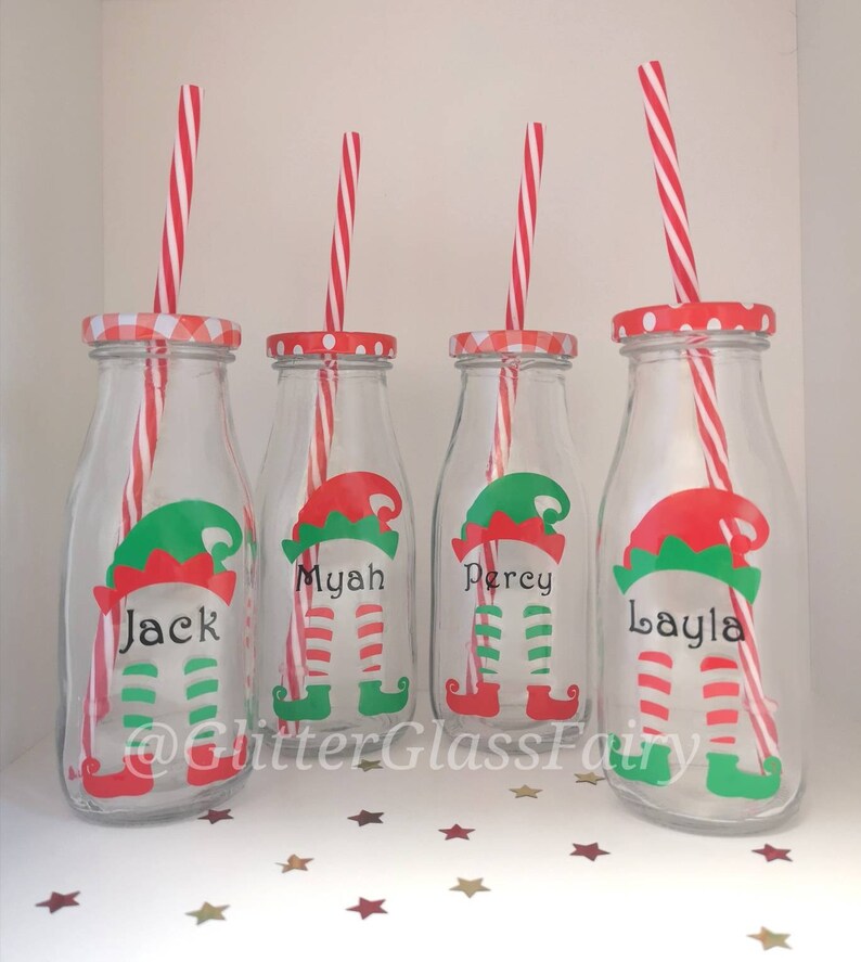 Personalised Christmas Elf Milk Bottle / Christmas Eve Box | Etsy