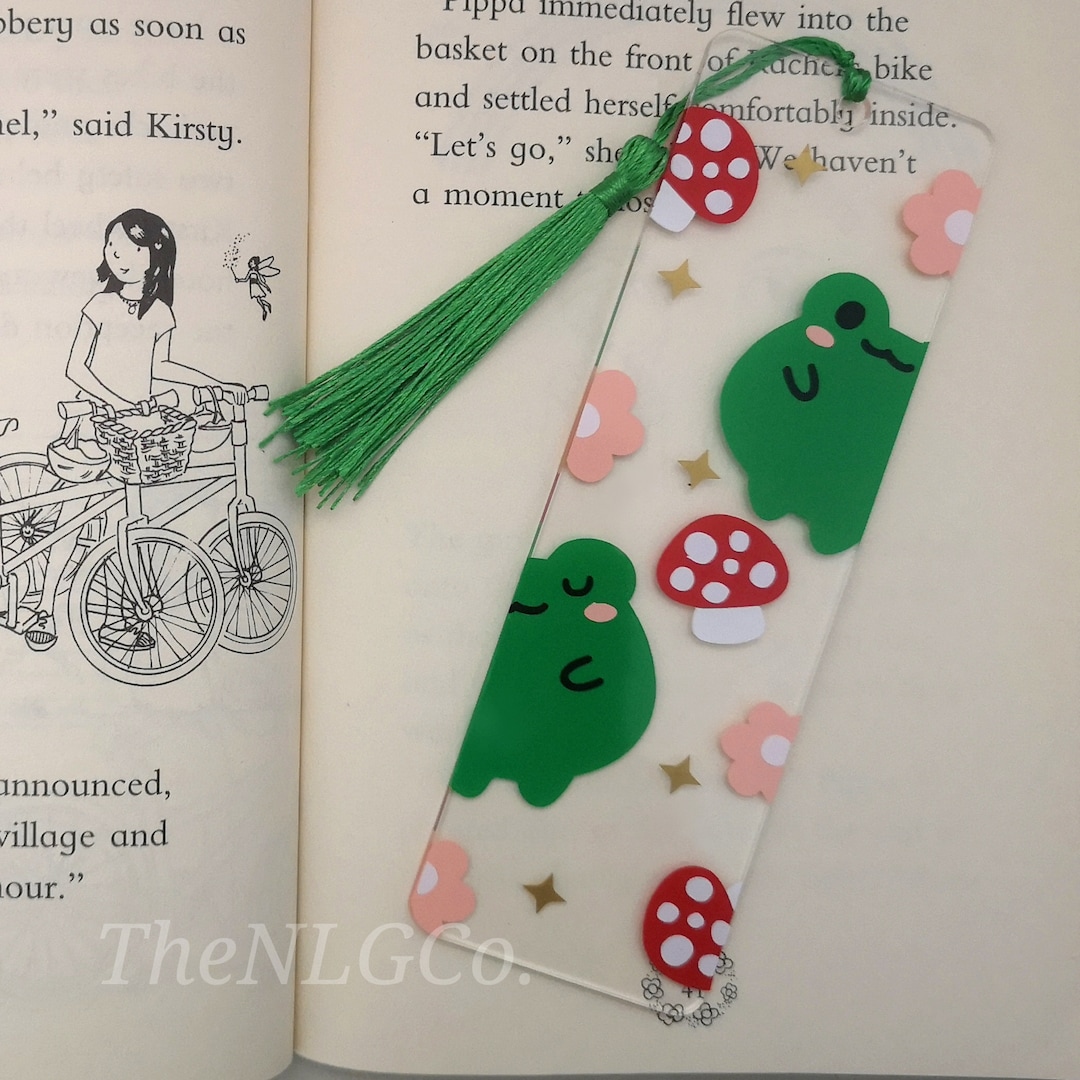 Cute Frog & Toadstool Bookmark / Happy Frog / Reading Aid / Gift ...