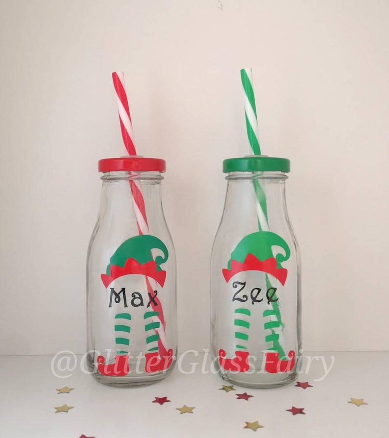 Personalised Christmas Elf Milk Bottle / Christmas Eve Box | Etsy