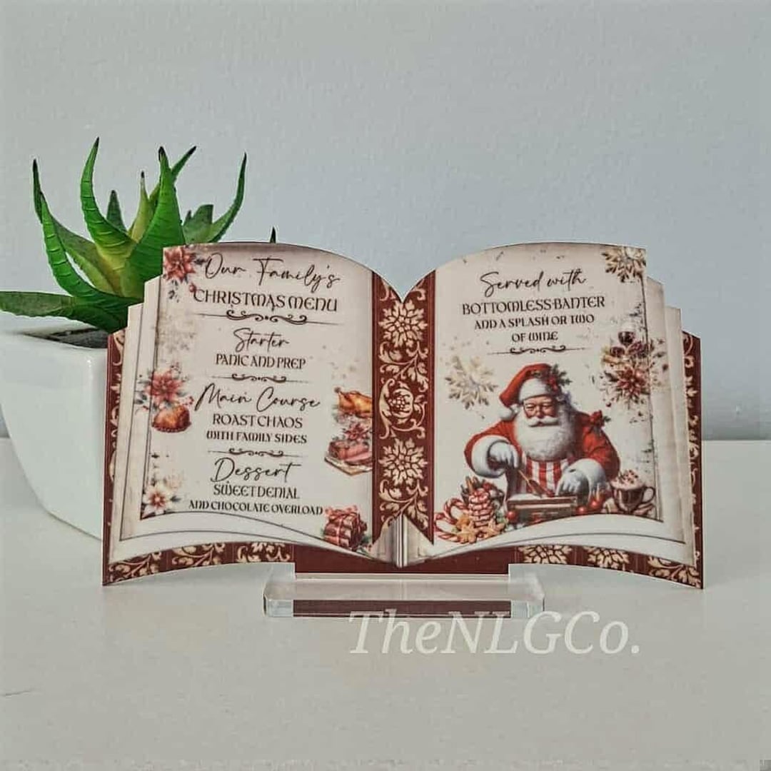 Freestanding Family Christmas Recipe Book Decoration / Kitchen / Menu ...