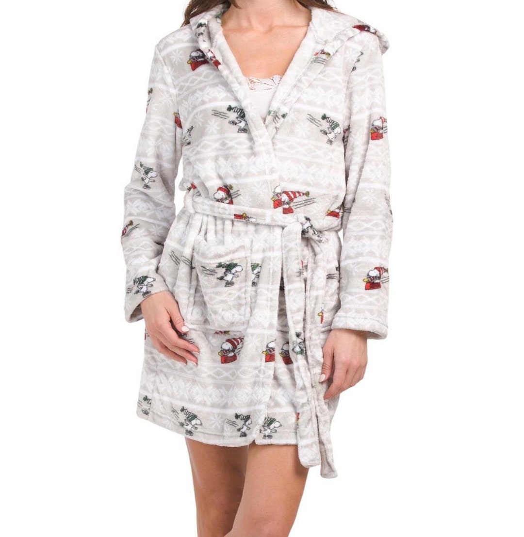 Berkshire Peanuts Snoopy Tis the Seasons Holiday Luxsoft Robe - Etsy