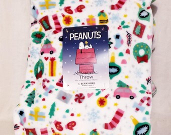Collectible Peanuts Snoopy Holiday Season Luxsoft Ski Lodge Throw - Etsy