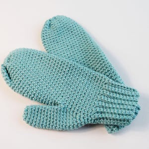 Pale Blue Mittens, Duck Egg Blue Gloves, Acrylic Mittens, Winter Gloves ...