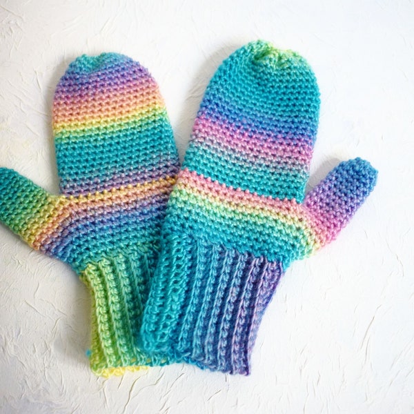 Rainbow Mittens - Etsy