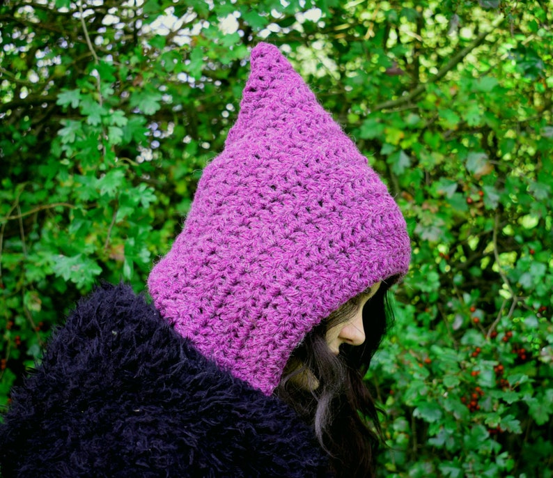 Purple Pixie Hat Pixie Hood Vegan Hat Pixie Crochet Pixie | Etsy