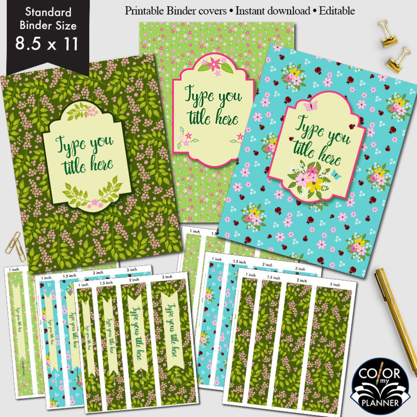 Binder Covers 8.5 X 11 Personalized Binder Inserts and Spines ...