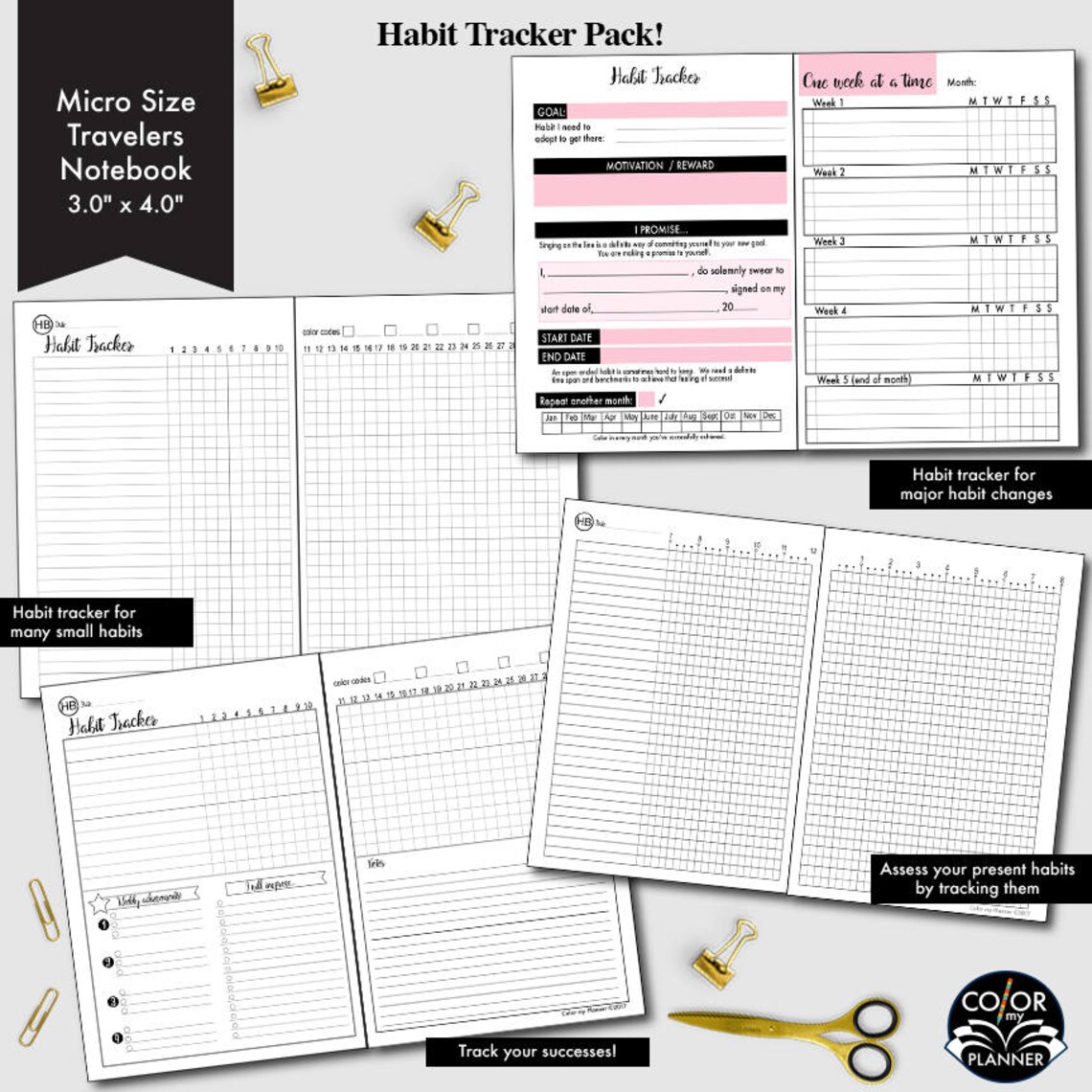Foxy Fix Micro Size 0 Tn, Habit Tracker, Monthly Habits, 30 Day Habit ...
