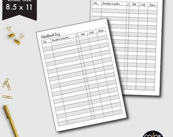 Printable Check Register How to Balance a Check Book New - Etsy