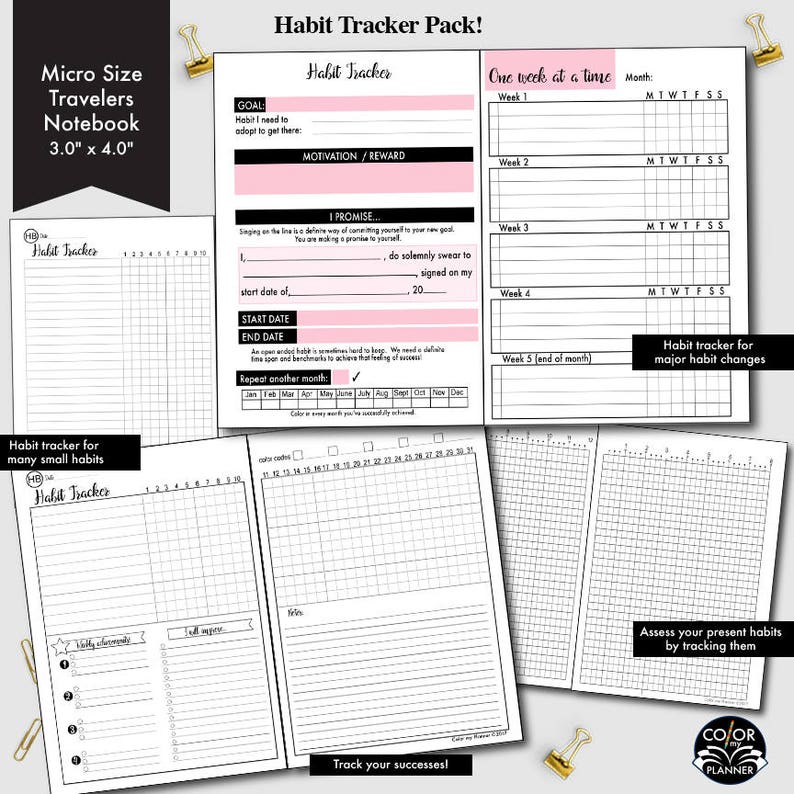 Foxy Fix Micro Size 0 Tn, Habit Tracker, Monthly Habits, 30 Day Habit ...