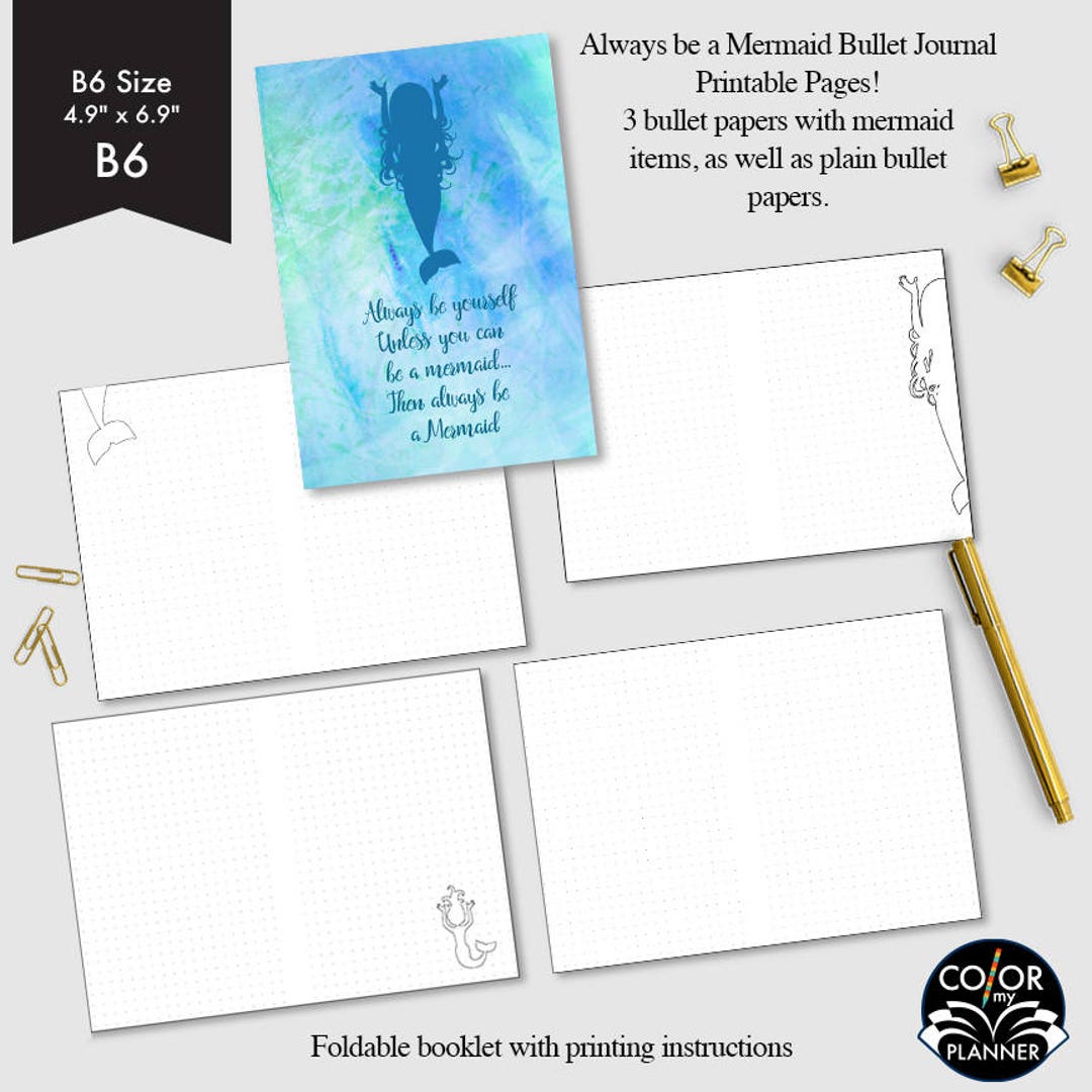 B6 Size Bullet Journal Printable, Bullet Printable Pages, Dot Grid Page ...