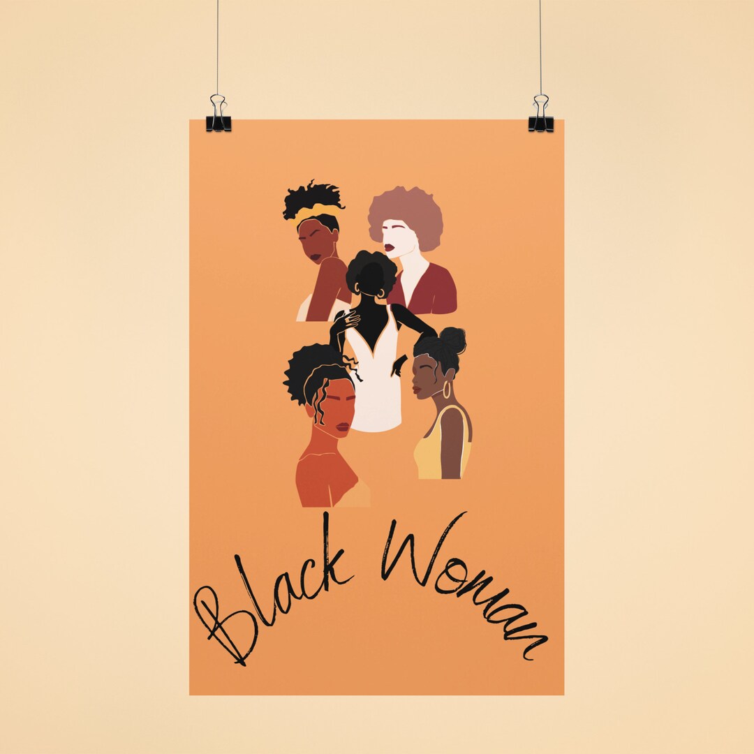 Black Woman Funky Wall Art Featuring Black Owned Art Physical Art Print ...